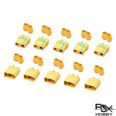 RJX2718 - XT90 Connector Yellow - Male and Female x 5 paires