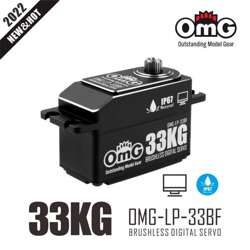 OMG-LP-33BF - OMG SERVO DIGITAL BRUSHLESS WATERPROOF IP67 33KG - Poids ...